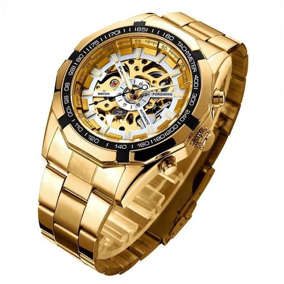 Accessories | Newautomatic Mens Luxury Gold Skeleton Watch | Poshmark